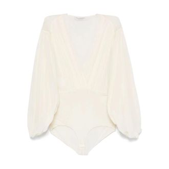 Philosophy di Lorenzo Serafini Femme, Tops, Beige, Taille: 36 FR Draped Tulle Body