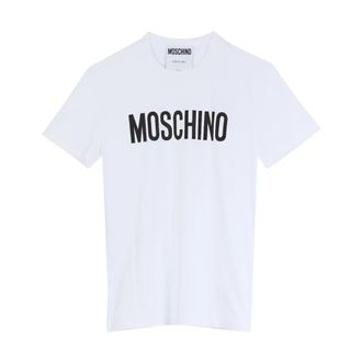 Moschino Klassisches Logo Baumwoll T-Shirt Wei&szlig; - - Tops - Herren - Wei&szlig; - S