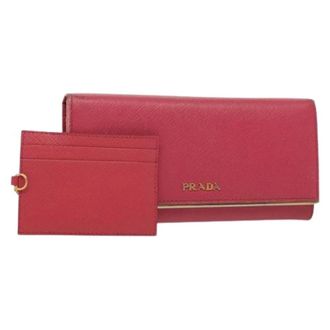 Prada Portefeuille en cuir Pre-owned - Femme - Pre-owned - Rose - Taille: ONE Size