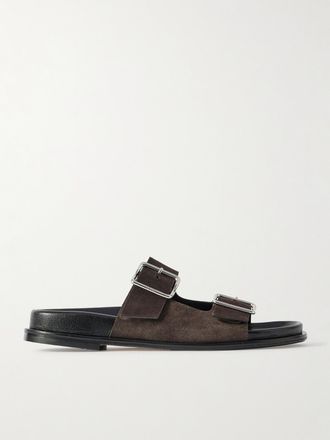 Aeyde Sandales En Daim À Boucles Meena - Marron