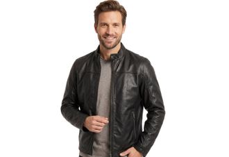 Bugatti Lederjacke Gino Bugatti - Herren Lederjacke Lammnappa schwarz