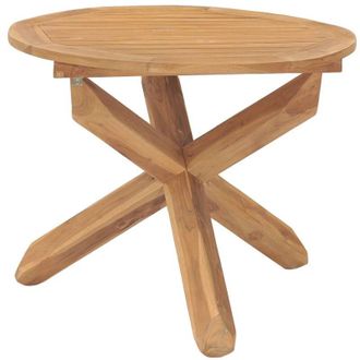 vidaXL Vidaxl - Table &agrave; d&icirc;ner de jardin &Oslash;90x75 cm Bois de teck massif