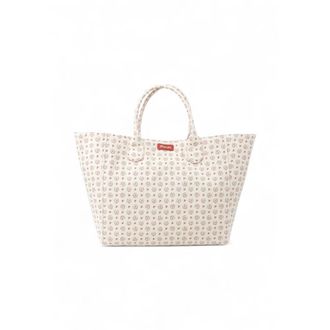 Pollini Heritage Jacquard Big Tote Bag - - Bags - Damen - Beige - ONE SIZE