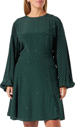 Tommy Hilfiger Damen Vis Crepe Short Dress Ls WW0WW35663 Fit & Flare Kleider, Gr&uuml;n (Small Paisley Hunter), 46