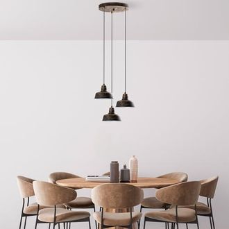 Opviq Elegant Adjustable Chandelier, Antiquation Finish, 45 cm Diameter | Metal Body, 3 x E27 Socket, Height 75-108 cm | Perfect for Modern Living Spaces