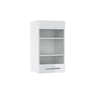 Vicco K&uuml;chenglasschrank Fame-Line, Glash&auml;ngeschrank, Wei&szlig; Hochglanz/Wei&szlig;, 40 cm