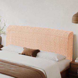 Generic Leinenstruktur Bettkopfteil Bezug Verdickte R&uuml;ckenlehne Universell passender Staubschutz f&uuml;r Kopfteil Bezug Polsterbetten Orange 140-170