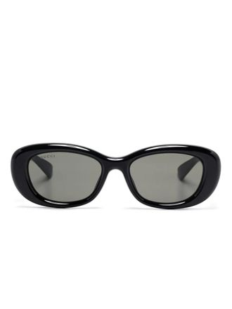 Gucci Sonnenbrille mit ovalem Gestell - Schwarz