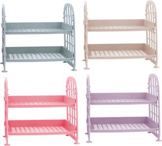 Soimiss 4stücke Multi-Layer Kunststoff Aufbewahrungsregal Stabiles Desktop Küchen Badregal Praktischer Organizer Für Kosmetik Schreibwaren Und Haushaltsutensi