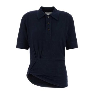 Victoria Beckham Twist Detail Polo Top - - Tops - Damen - Blau - M