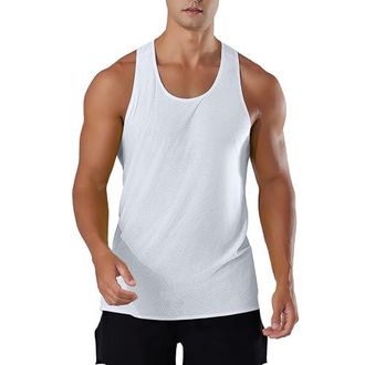 Generic D&eacute;bardeur de bodybuilding noir pour homme - T-shirt dentra&icirc;nement sans manches - T-shirt d&eacute;t&eacute; &agrave; s&eacute;chage rapide - Coupe ajust&eacute;e - Extensible - Col rond