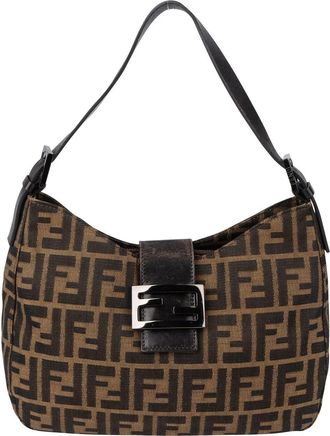 Fendi Crossbody Bags - Fendi FF Monogram Baguette Buckle Handbag - Gr. unisize - in Braun - f&uuml;r Damen