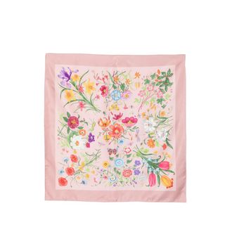 Gucci Flora-print Silk Scarf