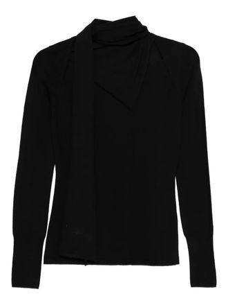 Mark Kenly Domino Tan Pullover mit Schaldetail - Schwarz