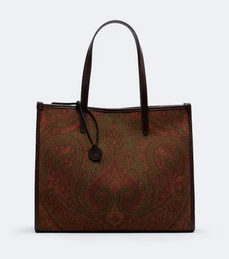 Etro Cabas Arnica Large en toile enduite