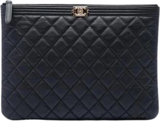Chanel Sac &agrave; main matelass&eacute; en cuir caviar doccasion - Femme - Pre-owned - Noir - Taille: ONE Size