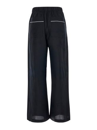 Toteme Womens Trousers Piped Silk Black
