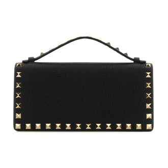 Valentino Garavani Geldb&ouml;rse mit Trageriemen | Rockstud - - Bags - Damen - Schwarzk - ONE SIZE