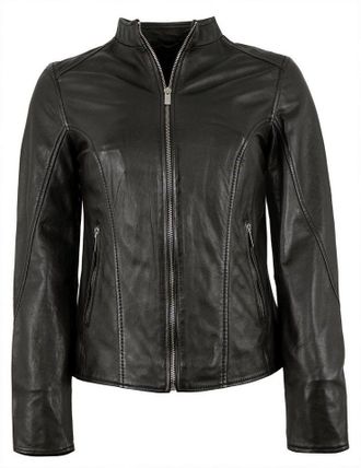 Jilani Lederjacke Fulya Jilani - Damen Lederjacke Lammnappa schwarz