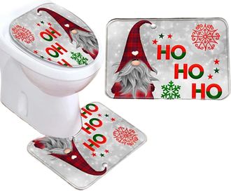 Generic Toilettensitzabdeckung - Weihnachtsteppich, Festliche Anti-Rutsch-Matte | Cartoon-Design, Badezimmer-Dekorationen für Zuhause, Schlafsaal, Hotel, Wohn