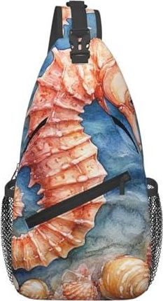 Generic Seahorses And Shells Are Arranged Sac &agrave; bandouli&egrave;re Sac &agrave; bandouli&egrave;re Sac &agrave; dos de voyage pour homme Sac &agrave; dos de randonn&eacute;e