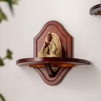 Generic Wandmontierter Gebetstisch Mit Buddha-Regal for Wohnzimmer, Schlafzimmer, B&uuml;ro, Badezimmer, Handgeschnitzt(Rosewood,45CM/18IN)