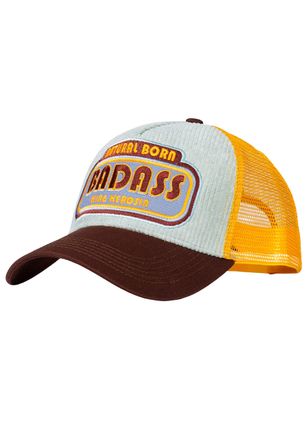 King Kerosin Herren Trucker Cap |Caps | Bikercap | Cordfront| Frontstickerei |Logopatch | Truckerkappe | Meshcap Badass