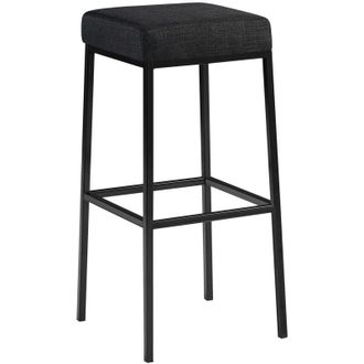 Clp Tabouret de 85 cm avec repose-pieds et cadre noir + si&egrave;ge de tissu diff&eacute;rentes couleurs colore : gris fonc&eacute;