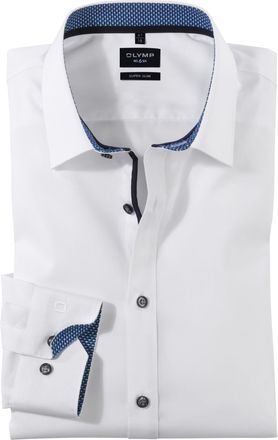 Olymp Herren Businesshemd Langarm No.Six,Einfarbig,super Slim,Urban Kent,Marine 18,45