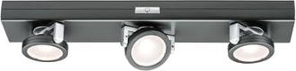 Paulmann 70636 LED Möbelleuchte Rotate 3er-Spot incl. 3x0,2 Watt dimmbar Schrankleuchte Anthrazit, Chrom matt Schranklicht Kunststoff 3000 K