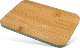 Fackelmann Fackelmann Balance Schneidebrett Holz Bambus - Kleines Holzbrett für die Küche für Fleisch, Fisch und Gemüse - Modernes Schneidbrett mit farbigem Rand