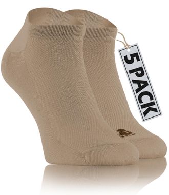 Sesto Senso Socken Sport Sneakers Knöchelsocken Baumwolle Damen Herren 5 Pack Paar 44-46 Beige