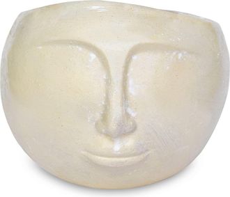 Mitienda Blumentopf aus Ton Gesicht L beige aus Mexiko Pflanztopf Gartendeko Indoor & Outdoor beige