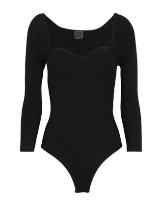 8 by YOOX RIB HEART NECK KNIT BODYSUIT