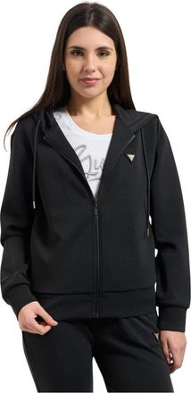 Guess Femme, Sweatshirts et sweats &agrave; capuche, Noir, Taille: 40 FR Olympe Scuba SweaT-shirt