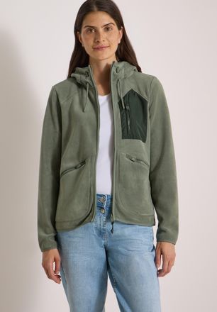 Cecil Fleecejacke CECIL, Damen, Gr. XXL (46), gr&uuml;n (shadow khaki), Stoff, Obermaterial: 100% Polyester. Obermaterial 2: 100% Polyester, unifarben, comfort f