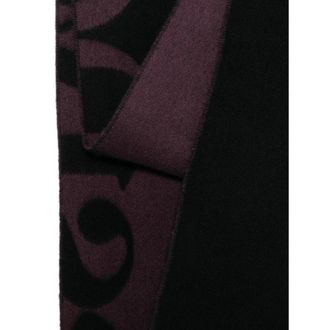 Vivienne Westwood Signature Orb-Embroidered Wool Scarf - Black