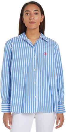 Tommy Hilfiger Damen Hemd Langarm, Blau (Bold Stp/ Blue Spell), 46