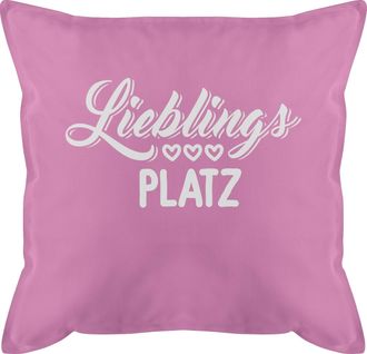 Shirtracer Kissen 50x50 - Statement mit Sprüchen - Lieblingsplatz - weiß - 50 x 50 cm - Pink - kissenlieblingsplatz Kissenbezug Spruch sprüche Mein bezug lieblin
