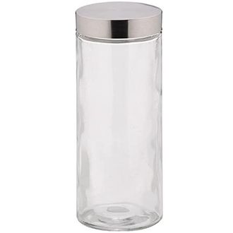 KELA Kela Bera (Vorratsdosen Set, Glas/Edelstahl, transparent/Silber, 2,2 Liter