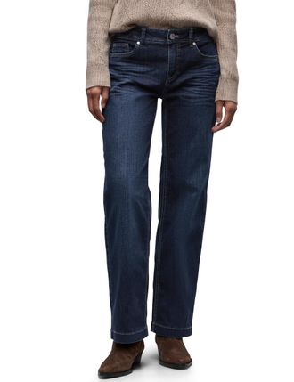 Street One Damen 3716718 Straight Leg Jeans, deep Indigo Washed, 30W/ x 30L