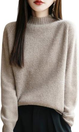 Generic Pull Femme Hiver Pull en Laine M&eacute;rinos 100% pour Femme Manches Longues Col Montant Pull en Maille &Eacute;pais Et Chaud Tunique Id&eacute;al pour lhiver LAutomne Et