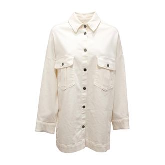 Vicolo Femme, Vestes, Blanc, Taille: ONE Size Dx5029 Giacca Over Denim Jacket