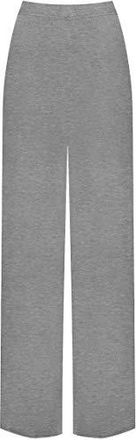 WearAll Pantalon Palazzo évasé et élastiqué pour femme - Extensible - Grande taille - Pantalon uni - Tailles 36 à 54, gris, 52/54/grande taille