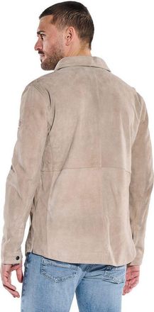 Emilio Adani Lederjacke Herren Lederhemd aus Veloursqualit&auml;t, Beige