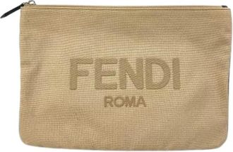 Fendi unisex, Pre-owned, Beige, Taille: ONE Size Pre-owned Toile sacs-fendi