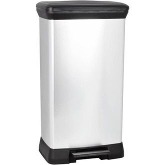 Curver Curver - Deco bin metalics 240643 Poubelle 50 l (l x h x p) 390 x 720 x 290 mm argent, noir 1 pc(s)