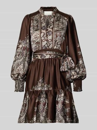 Neo Noir Knielanges Kleid mit V-Ausschnitt Modell MALFIDA