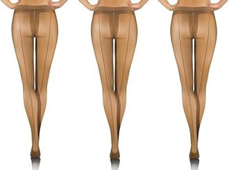 Sesto Senso 3 Paires Collants Couture Arrière Femmes Transparent 20 Den Invisible Chair Antilope XL