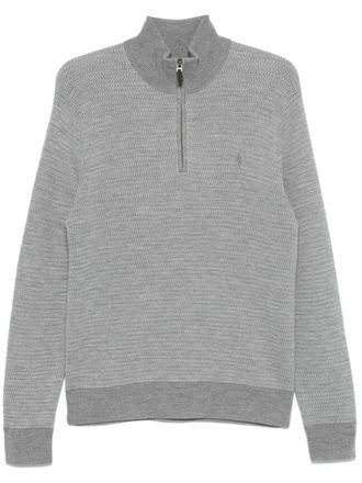 Polo Ralph Lauren Pullover in Waffelstrick - Grau